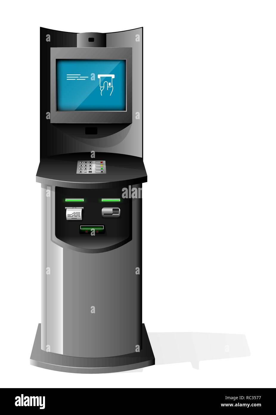 Payment Terminal, Automated Teller Machine, Advertising Stand On White ...