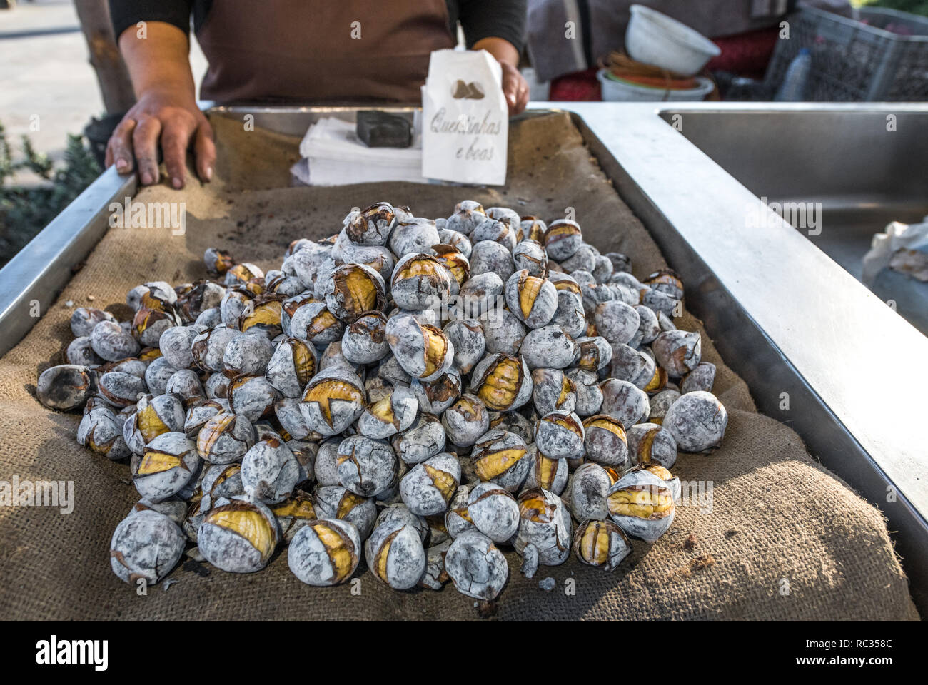 Roasted chestnuts stall hi-res stock photography and images - Alamy