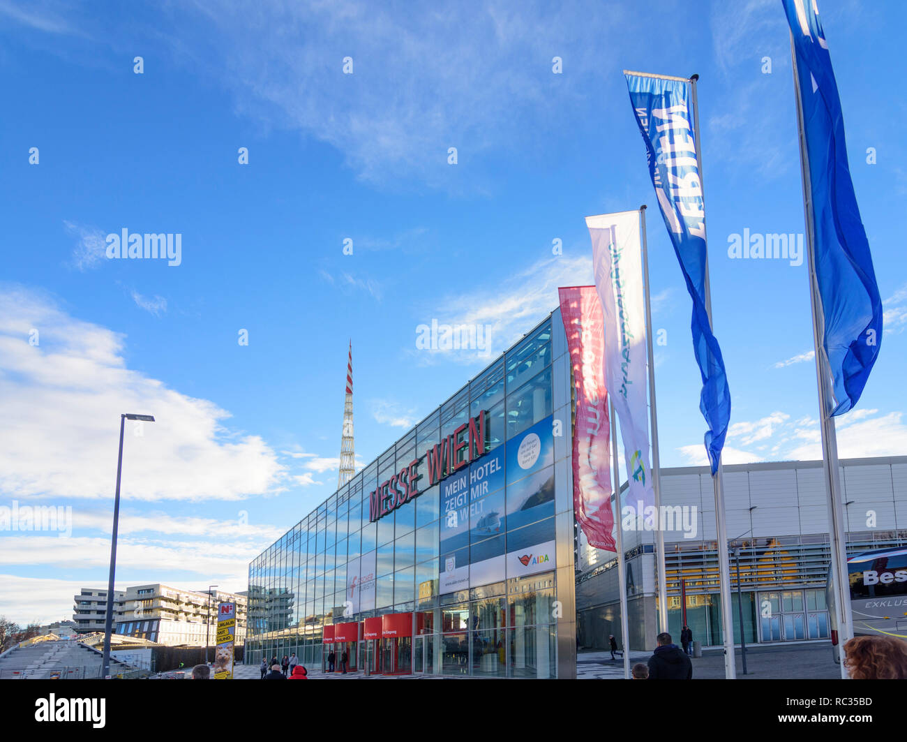Wien, Vienna: fair building Messe Wien, visitors in 02. Leopoldstadt ...