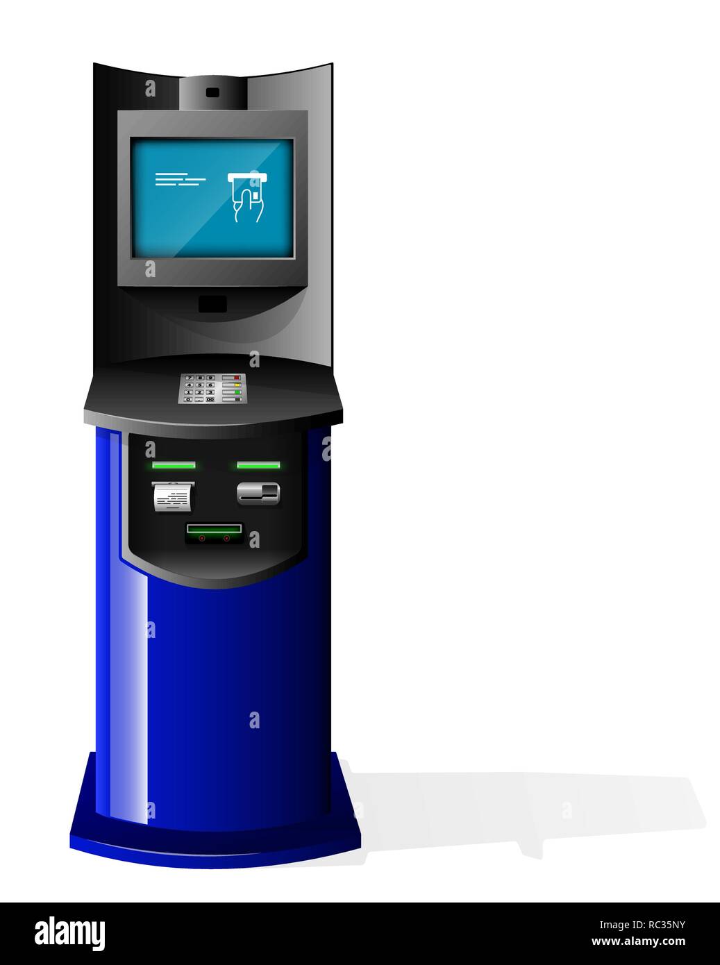 Payment Terminal, Automated Teller Machine, Advertising Stand On White ...
