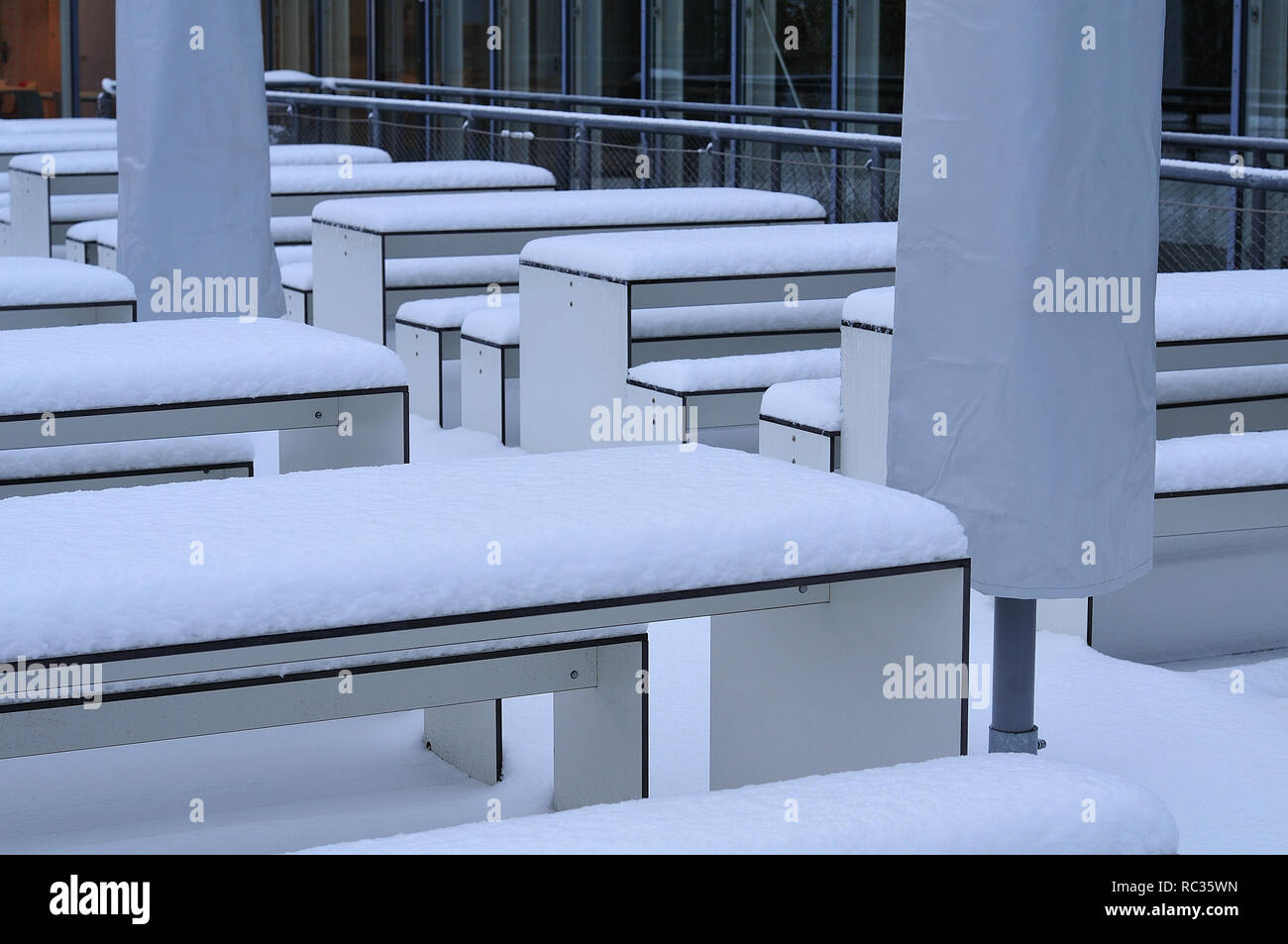 Snow covered terrace restaurant in hi-res stock photography and images ...