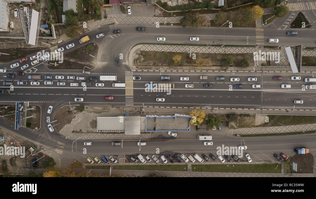 Top down aerial view of transportation highway overpass Stock Photo - Alamy