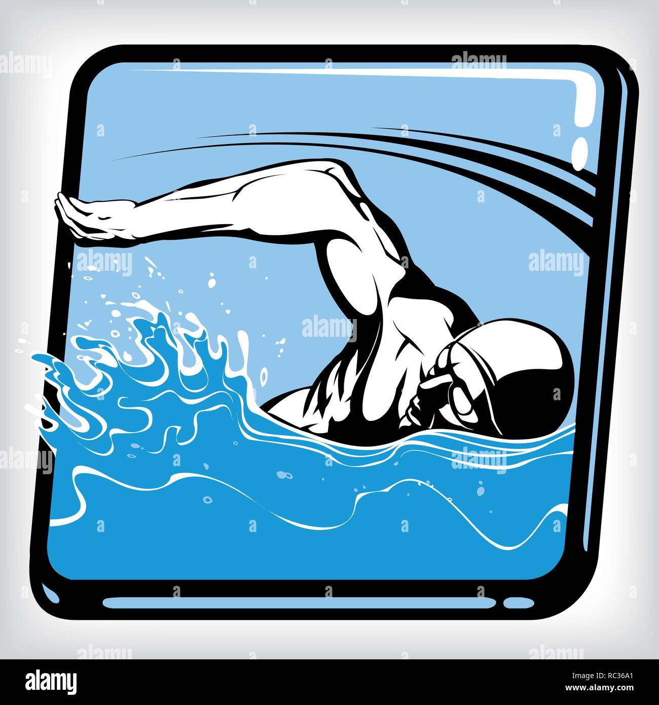 Freestyle swimming champion Stock Vector Images - Alamy