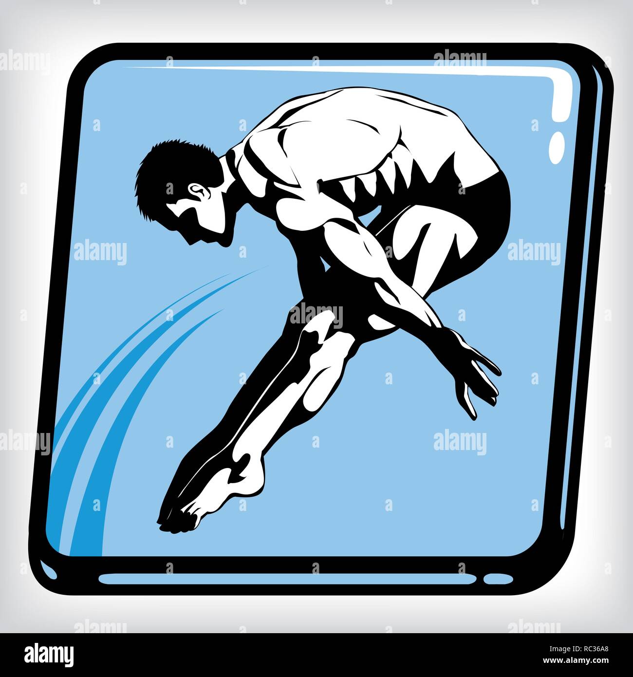 Dynamic icon of man diving into swimming pool Stock Vector Image & Art ...