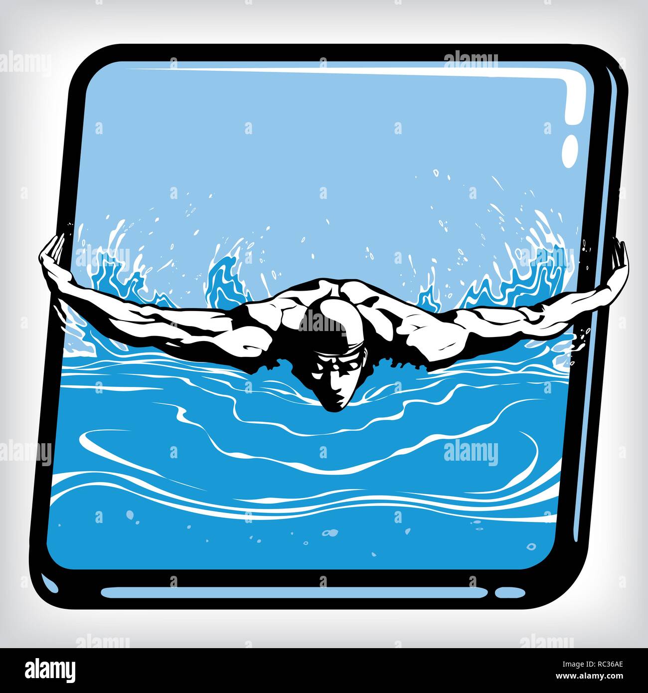 Dynamic icon of swim butterfly style Stock Vector Image & Art - Alamy