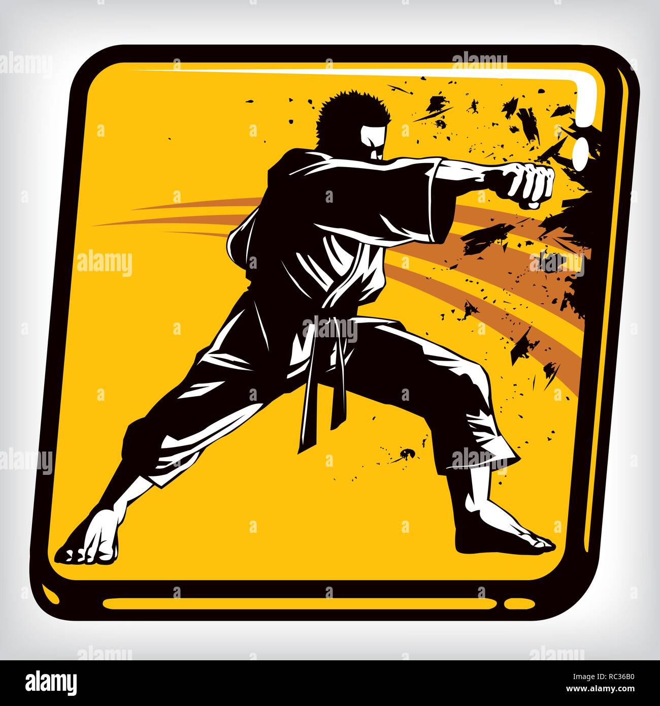 Dynamic icon of martial arts fighter Stock Vector Image & Art - Alamy