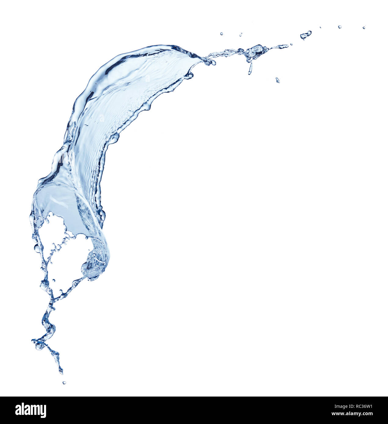 single pure blue water splash isolated on white background Stock Photo ...