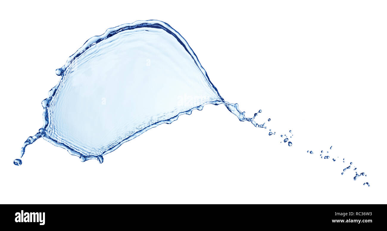 single pure blue water splash isolated on white background Stock Photo - Alamy
