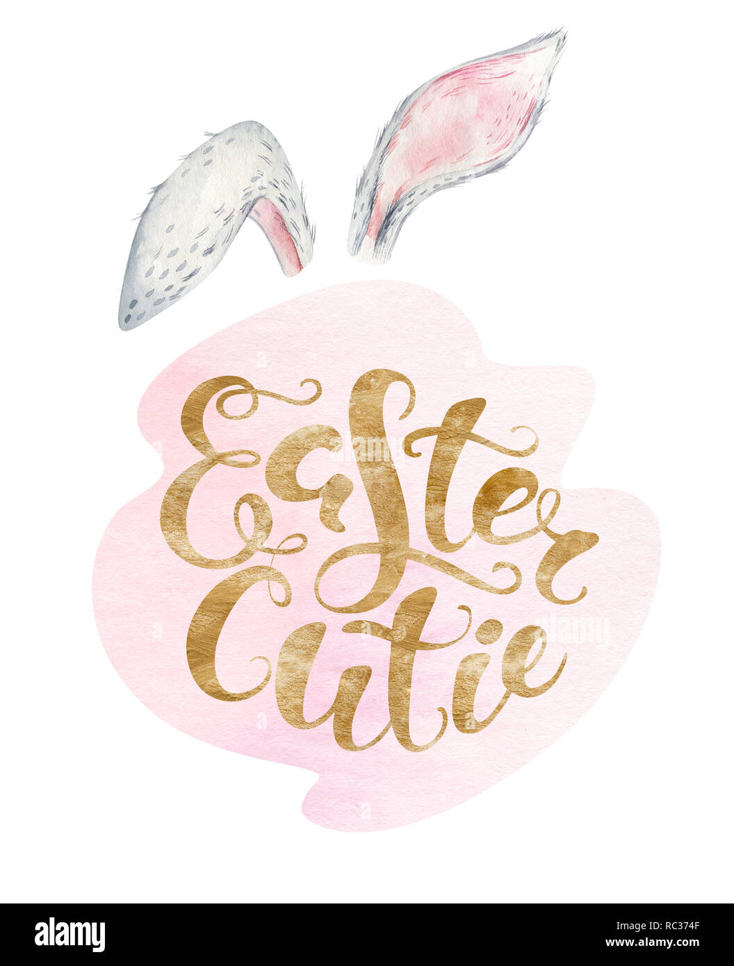 Hand sketched Happy Easter typography lettering overlay poster with ...