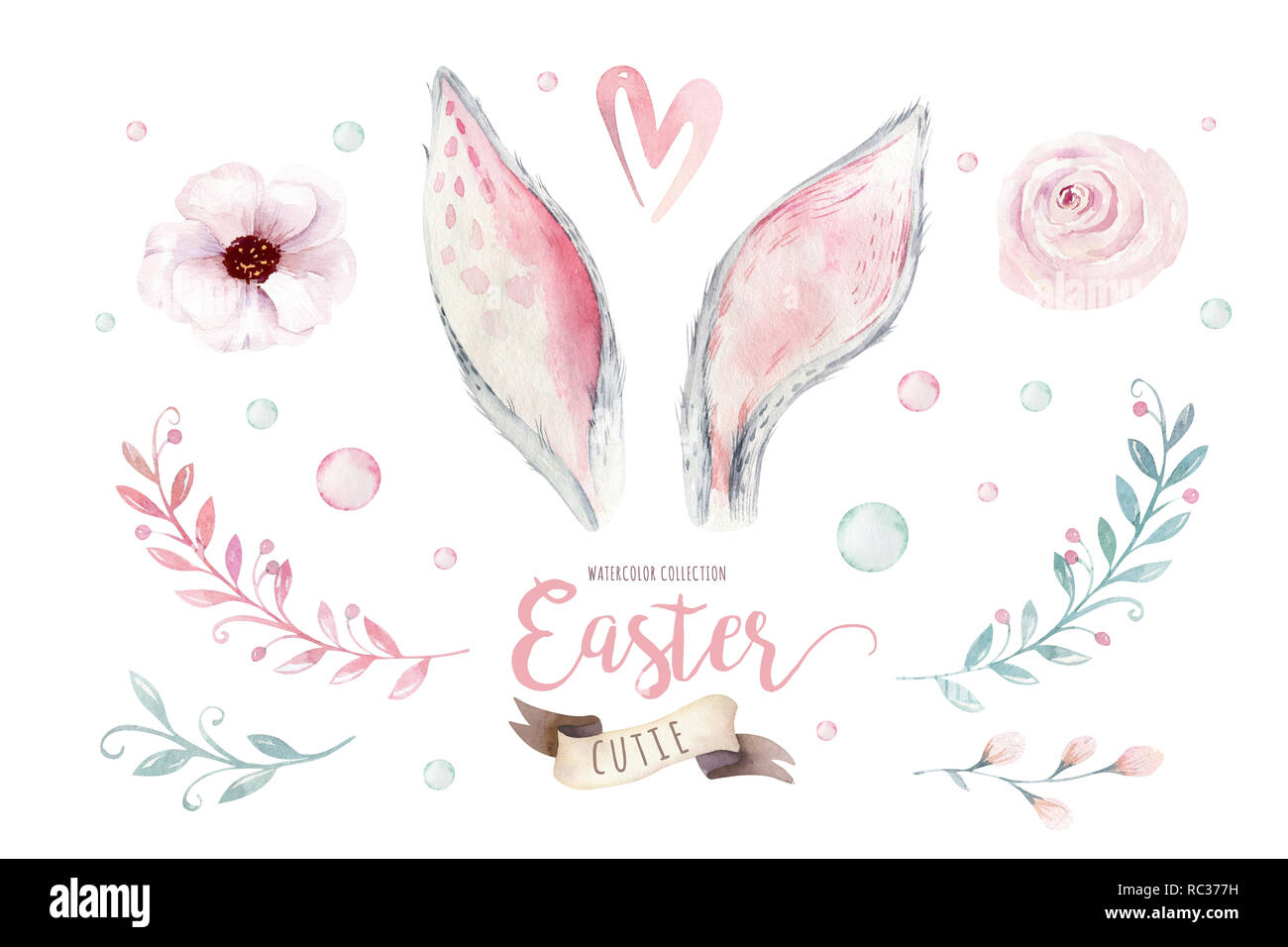 Hand sketched Happy Easter typography lettering overlay poster with ...