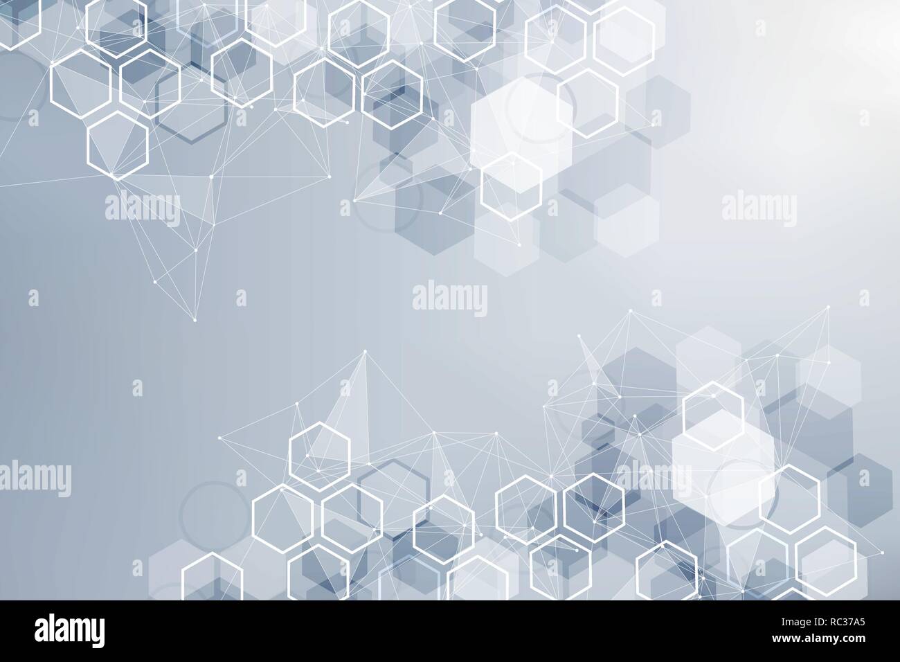 Hexagonal Abstract Background Big Data Visualization Global Network