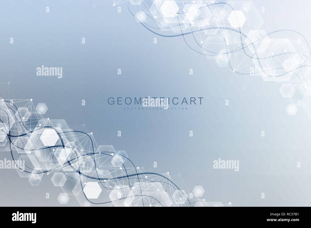 Geometric Abstract Background With Connected Line And Dots Structure