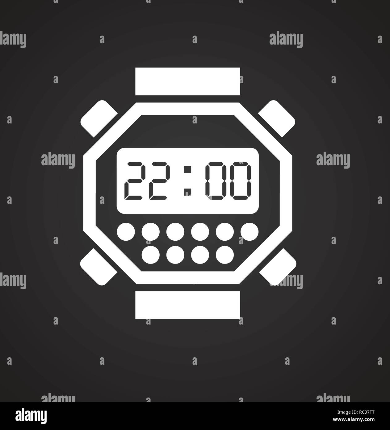 Time icon on black background for graphic and web design, Modern simple ...
