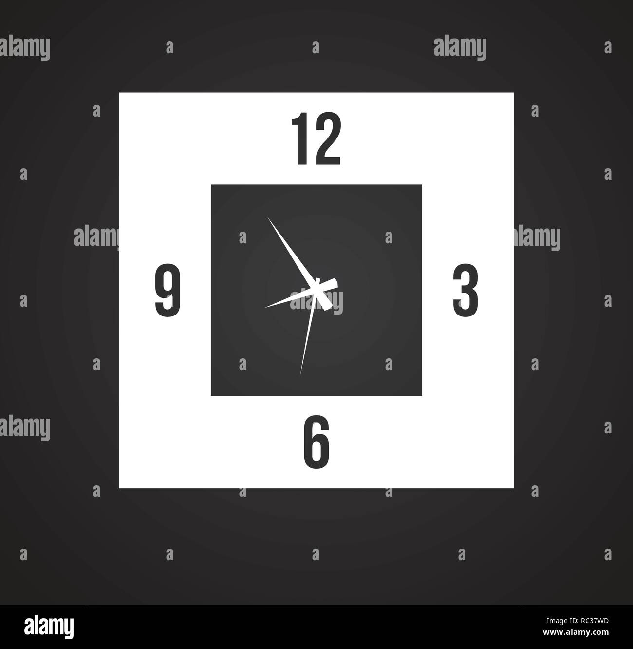 Time icon on black background for graphic and web design, Modern simple ...