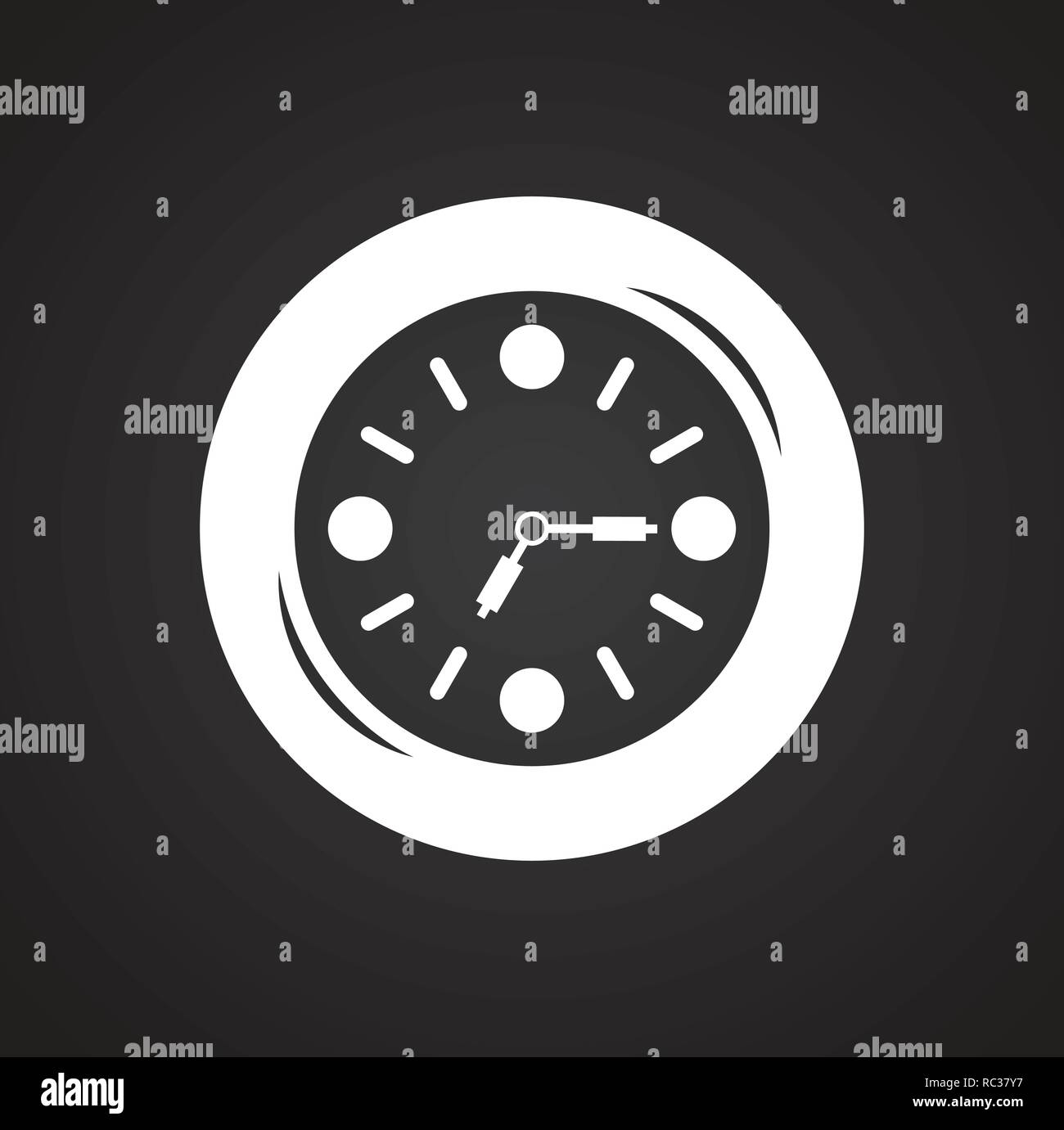 Time icon on black background for graphic and web design, Modern simple ...