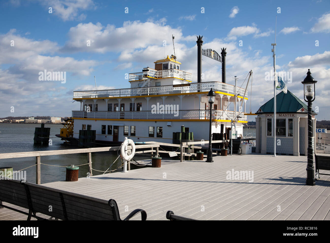Cherry Blossom riverboat anchored on the Potomac river In Alexandria ...