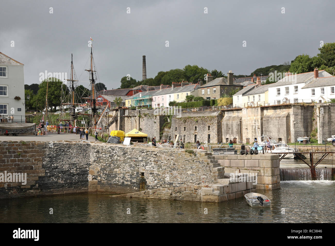 Harbour at Charlestown, Cornwall, England where scenes for TV show ...