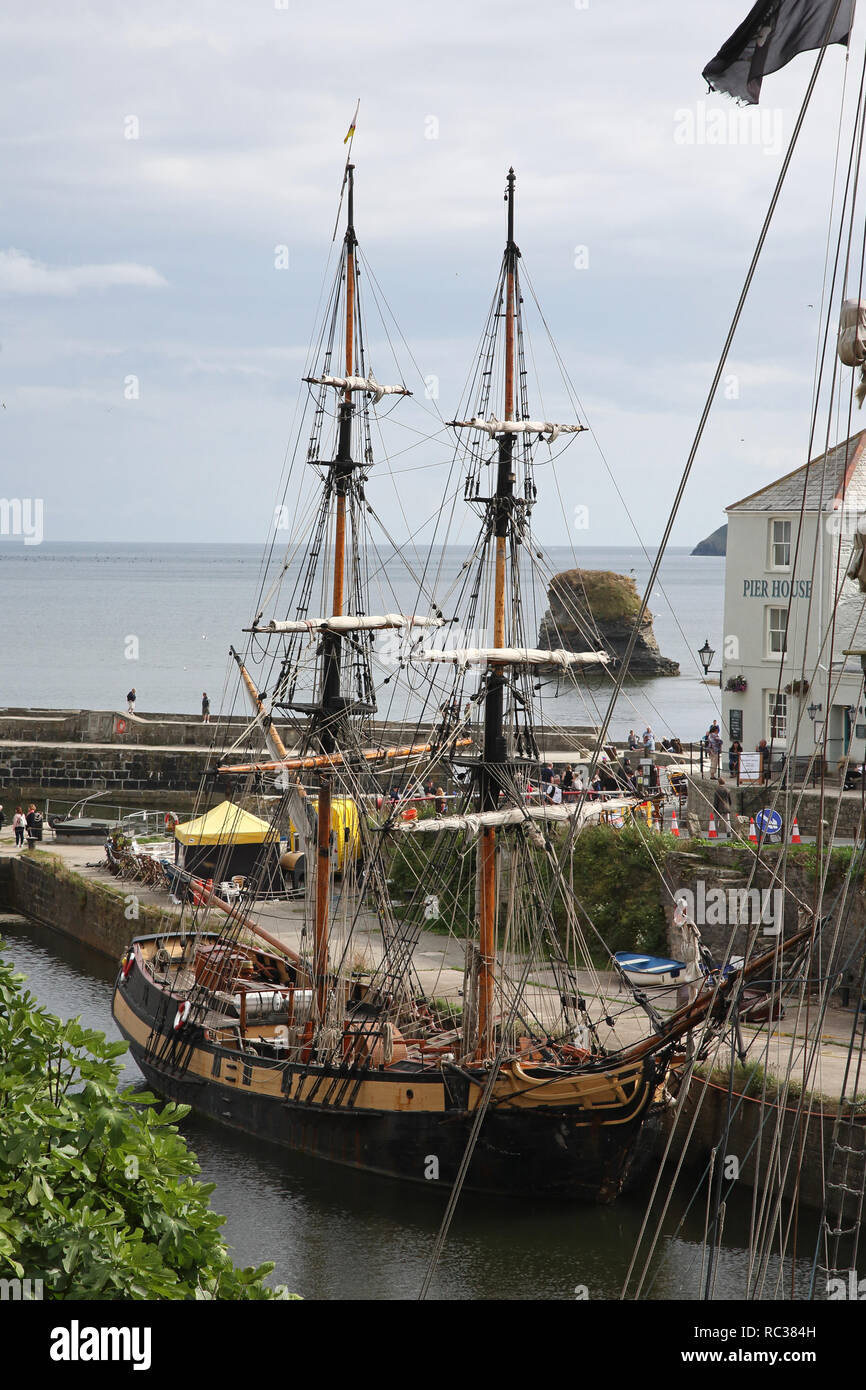 Harbour at Charlestown, Cornwall, England where scenes for TV show ...