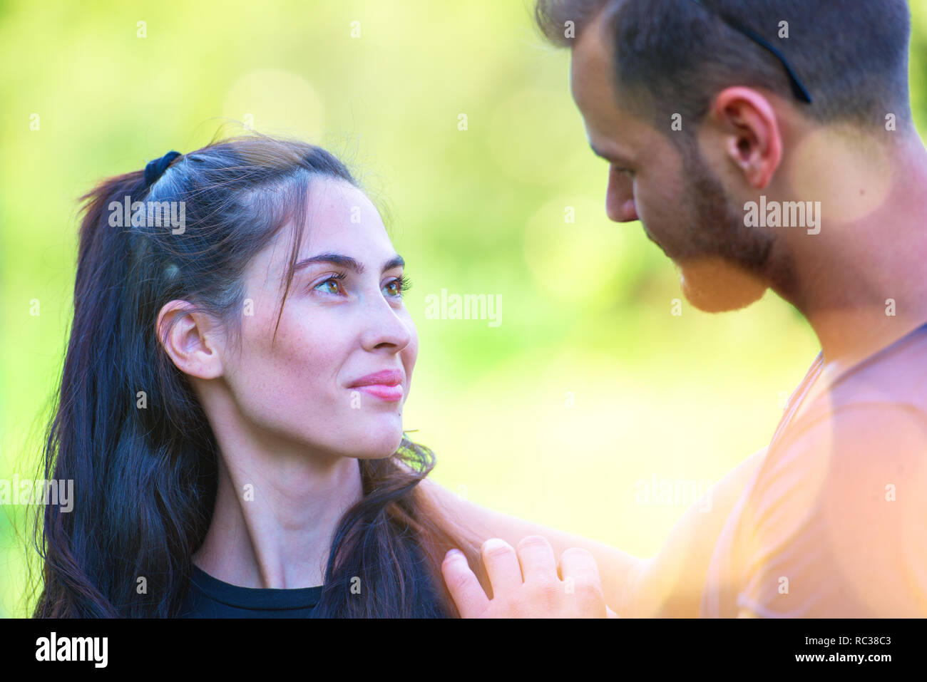 Two hands together faces hi-res stock photography and images - Alamy