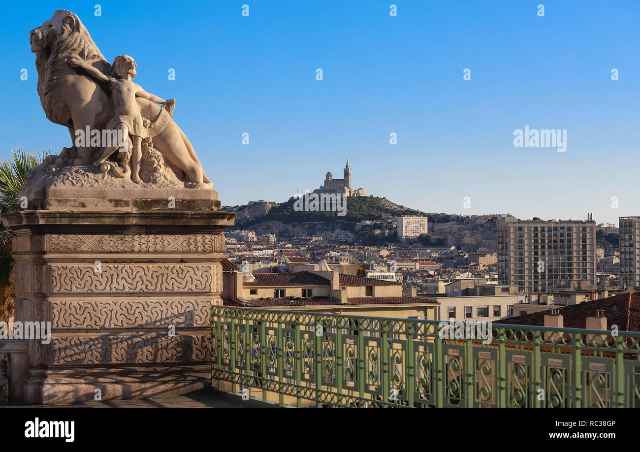 View from Marseille Saint-Charles the main railway station of Marseille ...