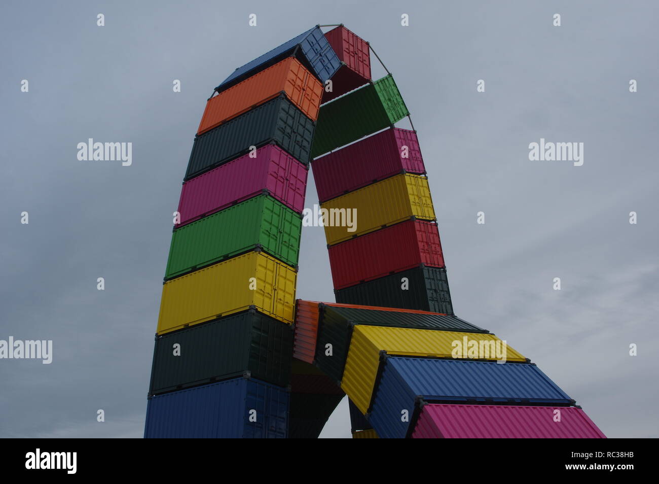 Chain of containers - monument by Vincent Ganivet Le Havre - France ...