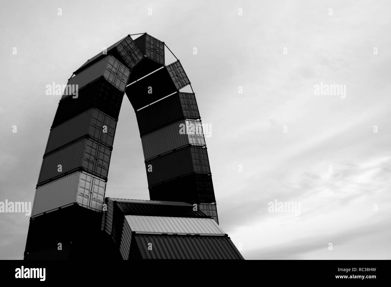 Chain of containers - monument by Vincent Ganivet Le Havre - France ...