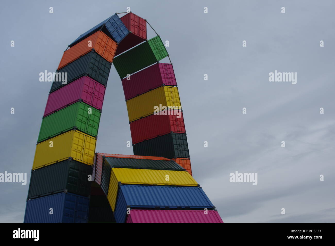 Chain of containers - monument by Vincent Ganivet Le Havre - France ...