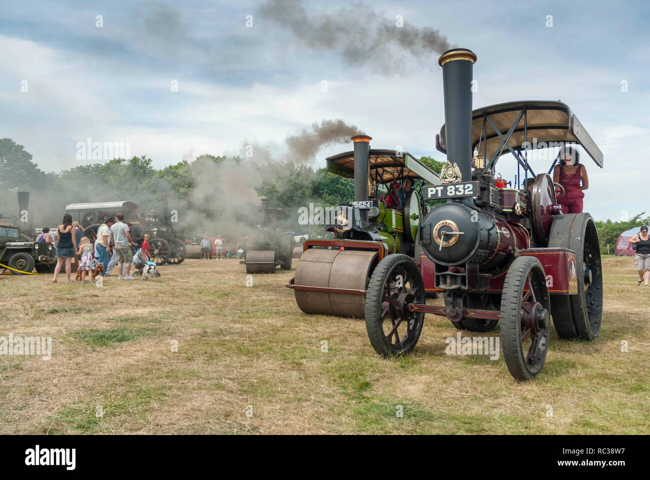 Vintage traction engines at Preston Steam Rally, Kent, England Stock ...