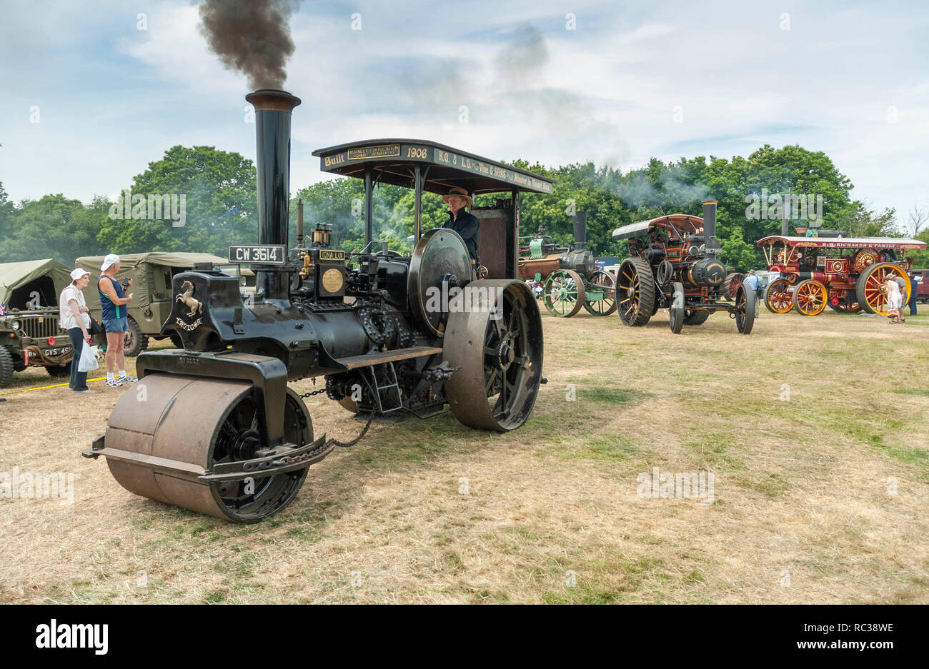 Vintage traction engines at Preston Steam Rally, Kent, England Stock ...