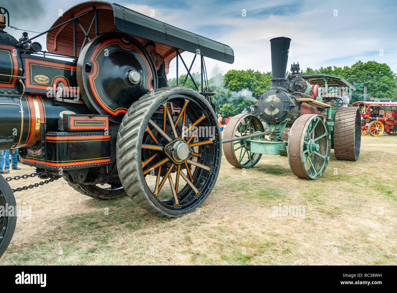 Vintage traction engines at Preston Steam Rally, Kent, England Stock ...