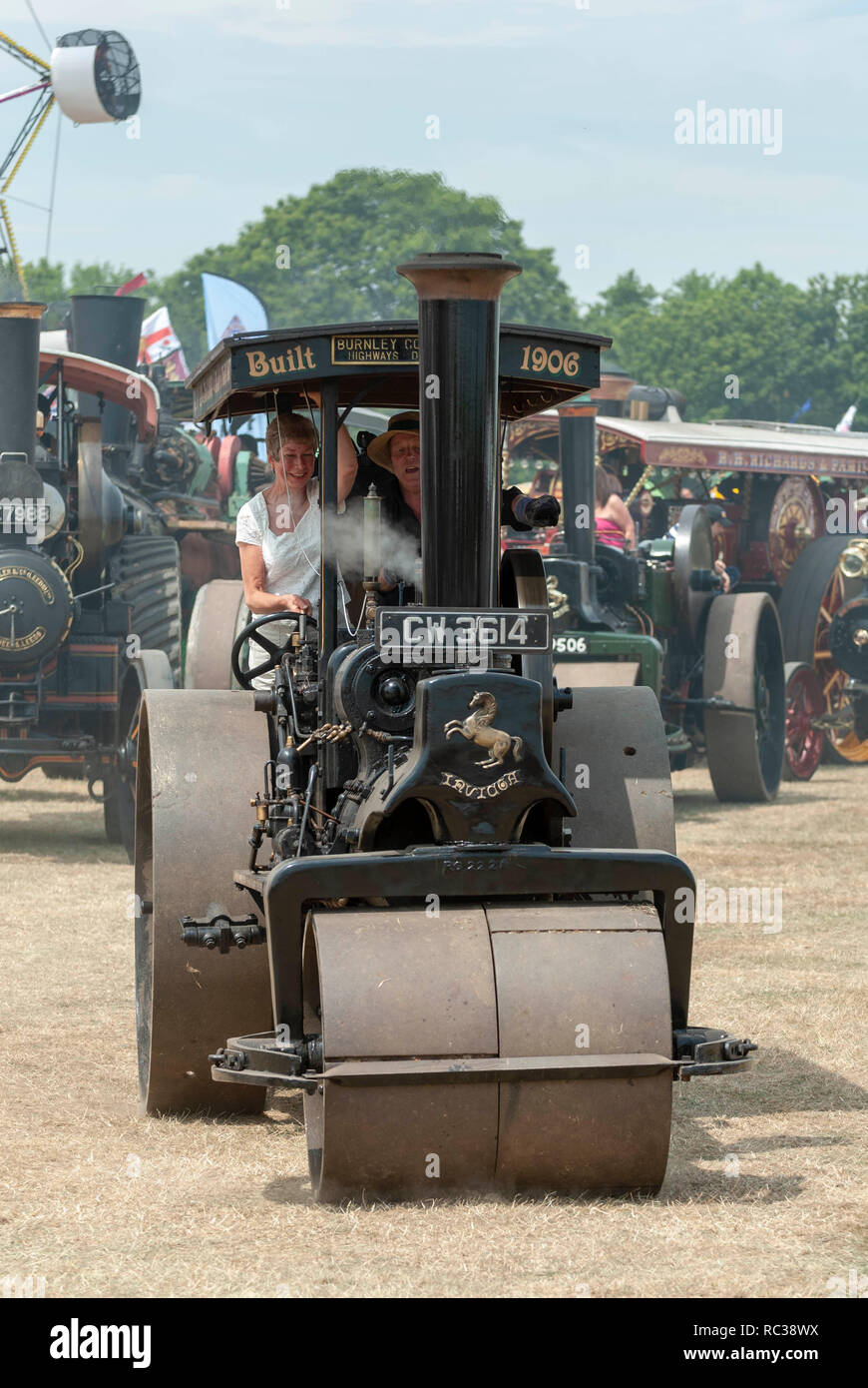 Vintage traction engines at Preston Steam Rally, Kent, England Stock ...