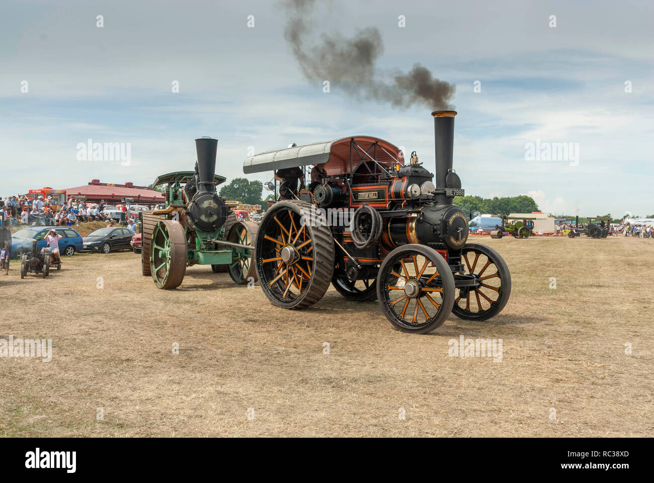 Vintage traction engines at Preston Steam Rally, Kent, England Stock ...