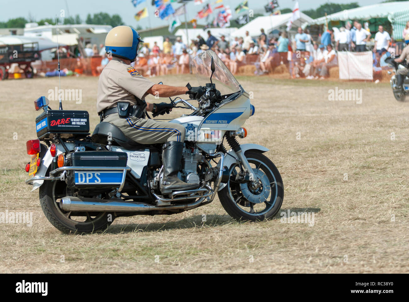 80s American Kawasaki police motorcycle at Preston Steam Rally, Kent ...