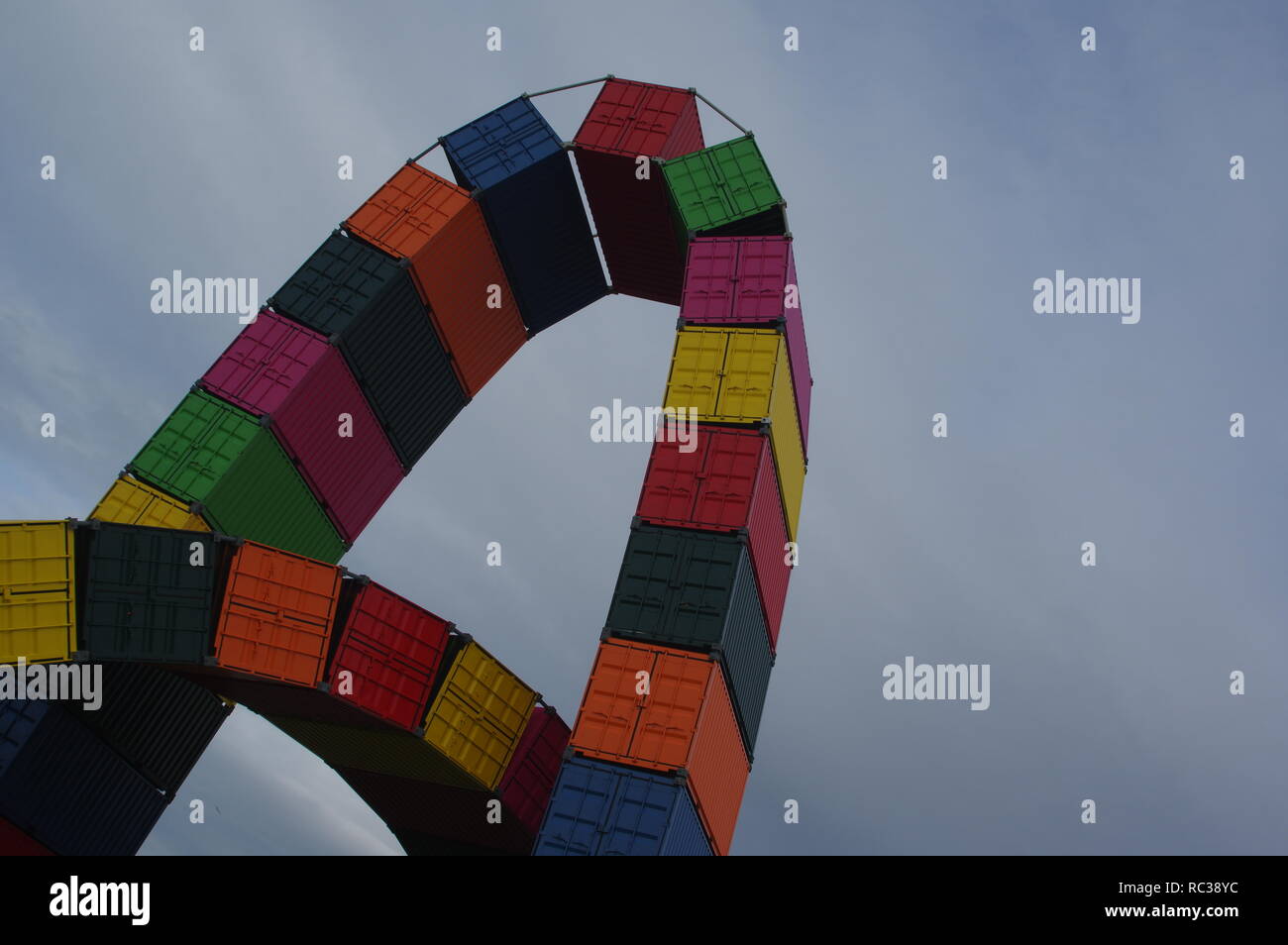 Chain of containers - monument by Vincent Ganivet Le Havre - France ...