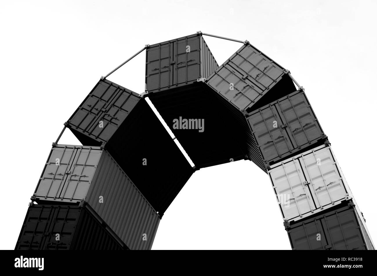 Chain of containers - monument by Vincent Ganivet Le Havre - France ...