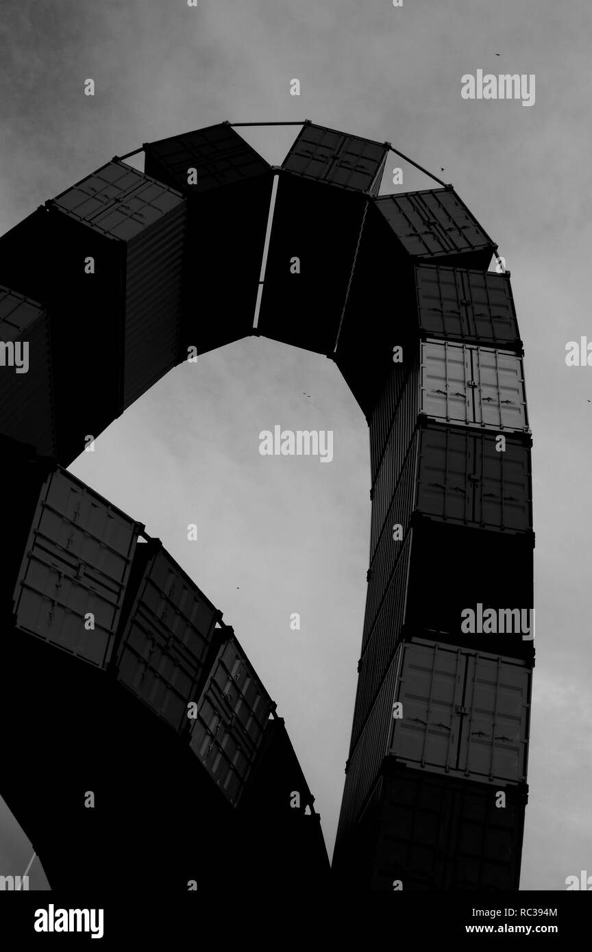 Chain of containers - monument by Vincent Ganivet Le Havre - France ...