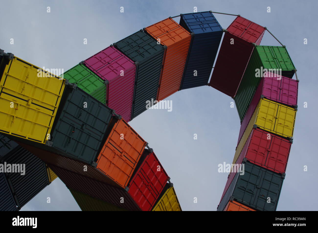 Chain of containers - monument by Vincent Ganivet Le Havre - France ...