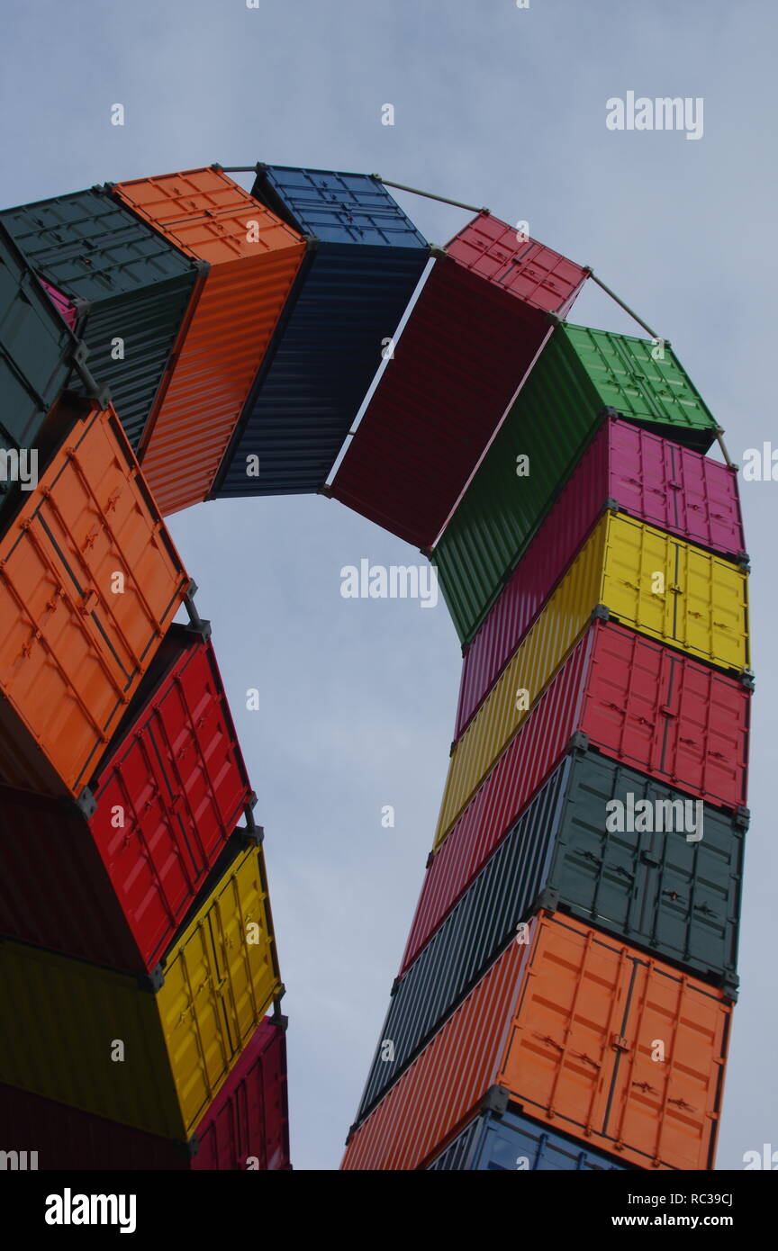 Chain of containers - monument by Vincent Ganivet Le Havre - France ...