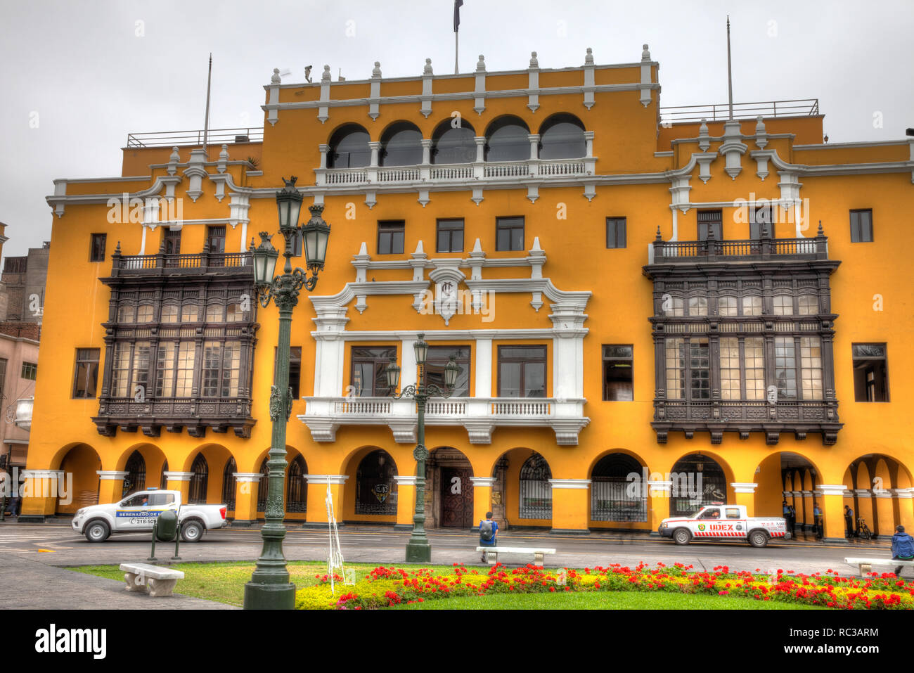 Balconies of Lima, Peru Stock Photo - Alamy