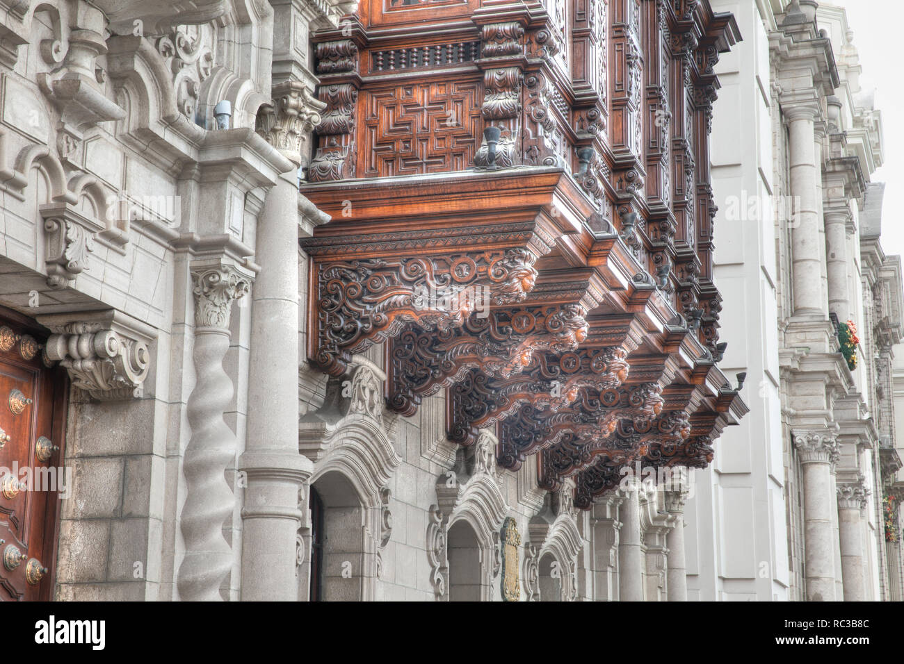 Balconies of Lima, Peru Stock Photo - Alamy