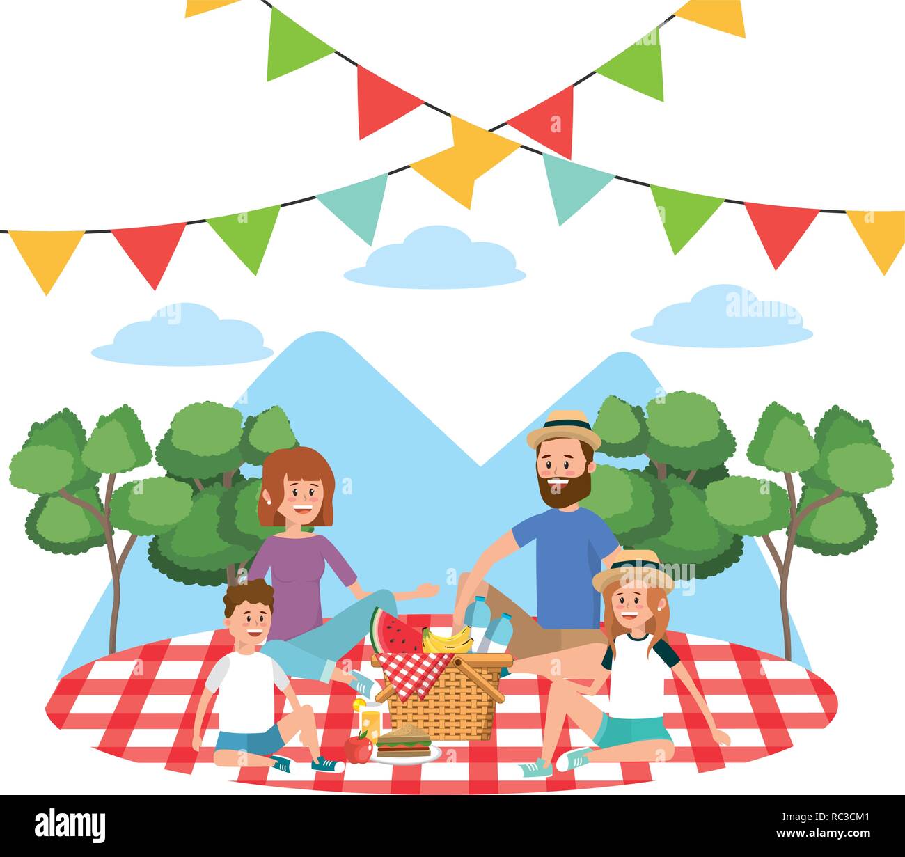 Family on picnic Stock Vector Image & Art - Alamy