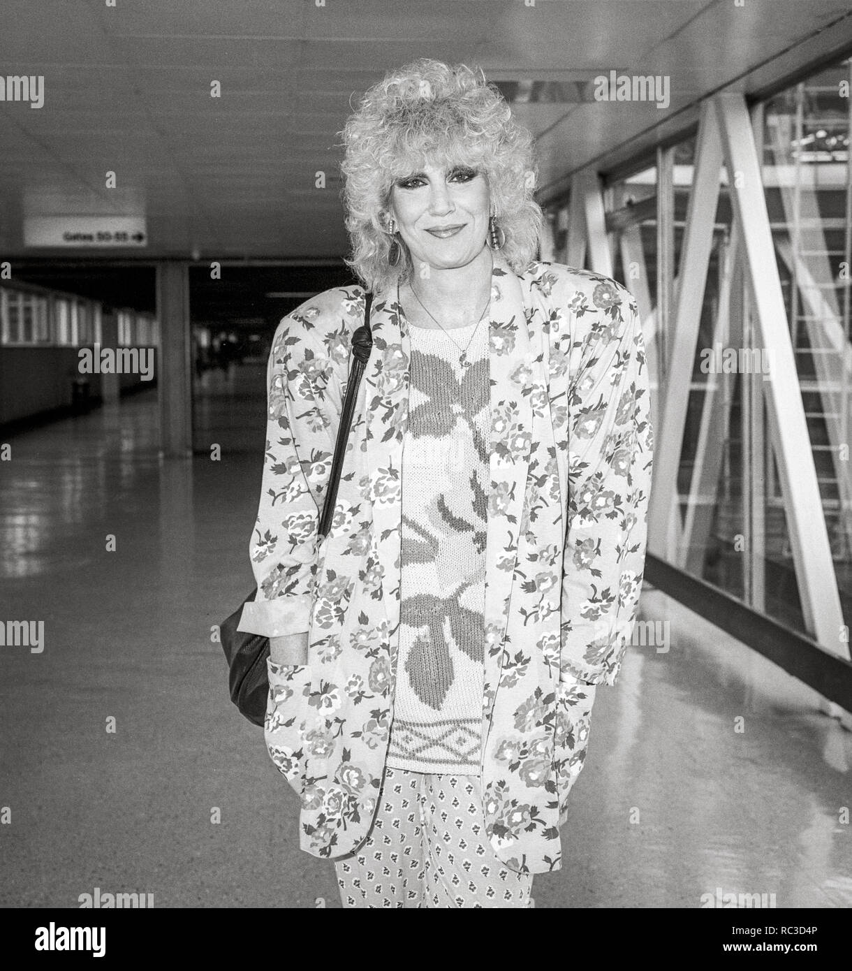 Rock and pop singer Dusty Springfield arriving at Heathrow in 1985 ...