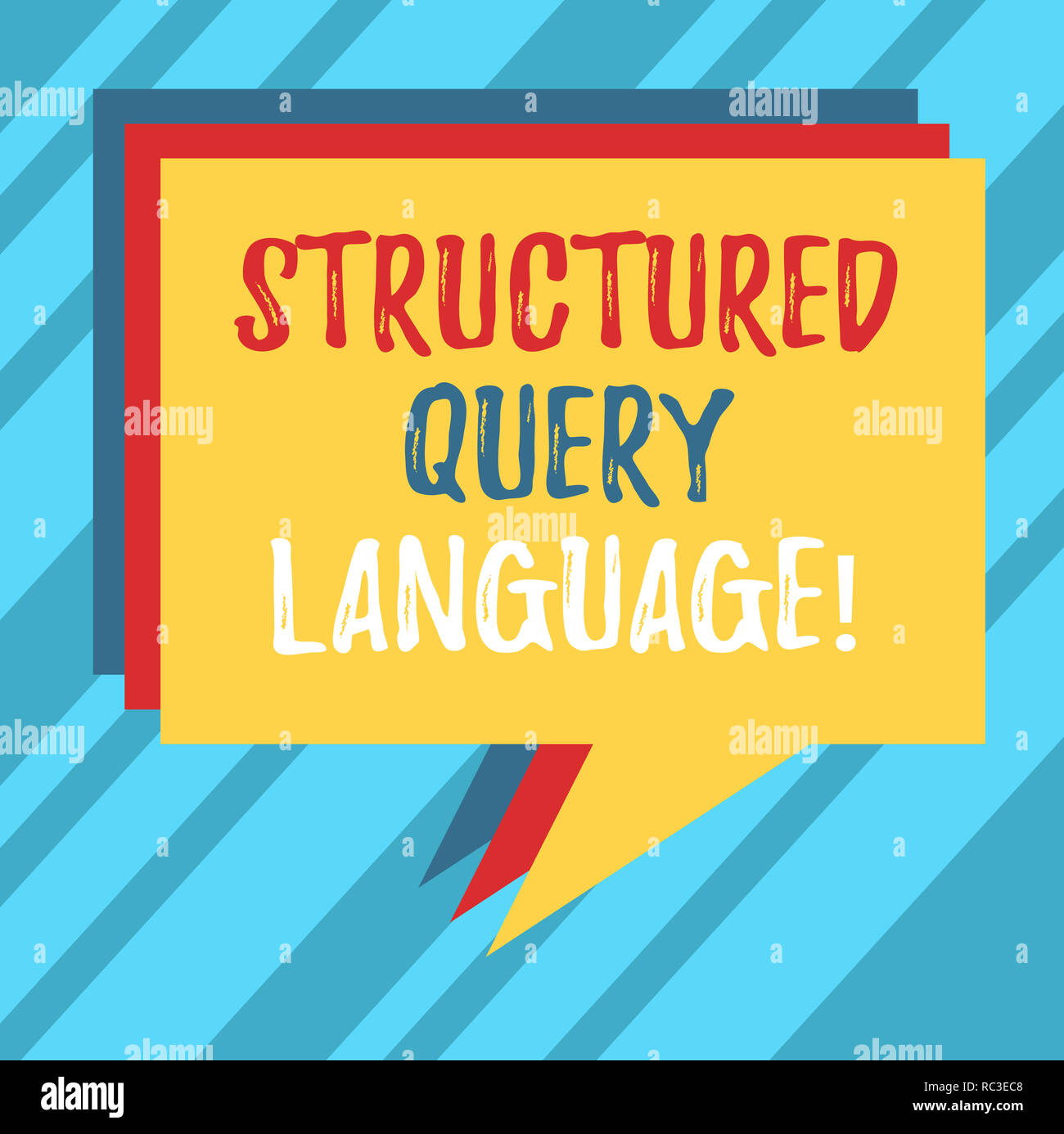 Text sign showing Structured Query Language. Conceptual photo computer language for relational ...