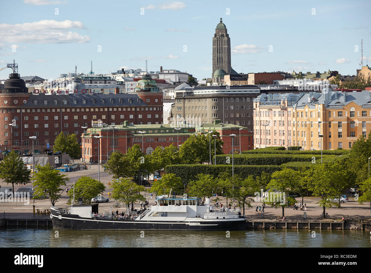 Helsinki, Finland - July 15, 2017: Cityscape of Finnish capital with ...