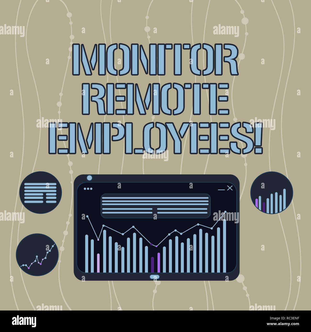 Handwriting text Monitor Remote Employees. Concept meaning Tracking the ...