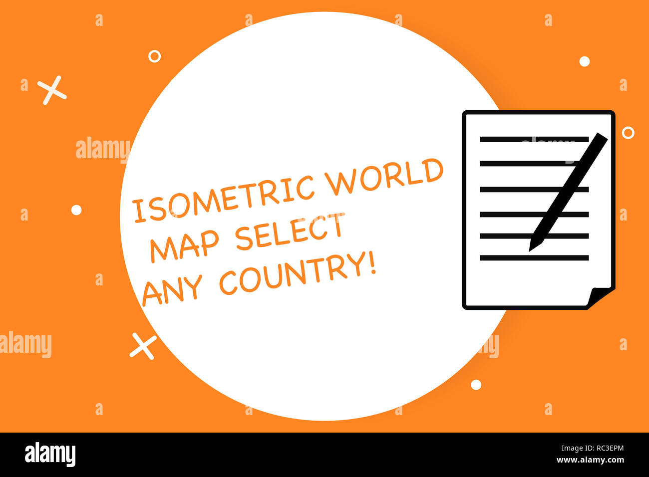 Handwriting text writing Isometric World Map Select Any Country ... Handwriting text writing Isometric World Map Select Any Country ...