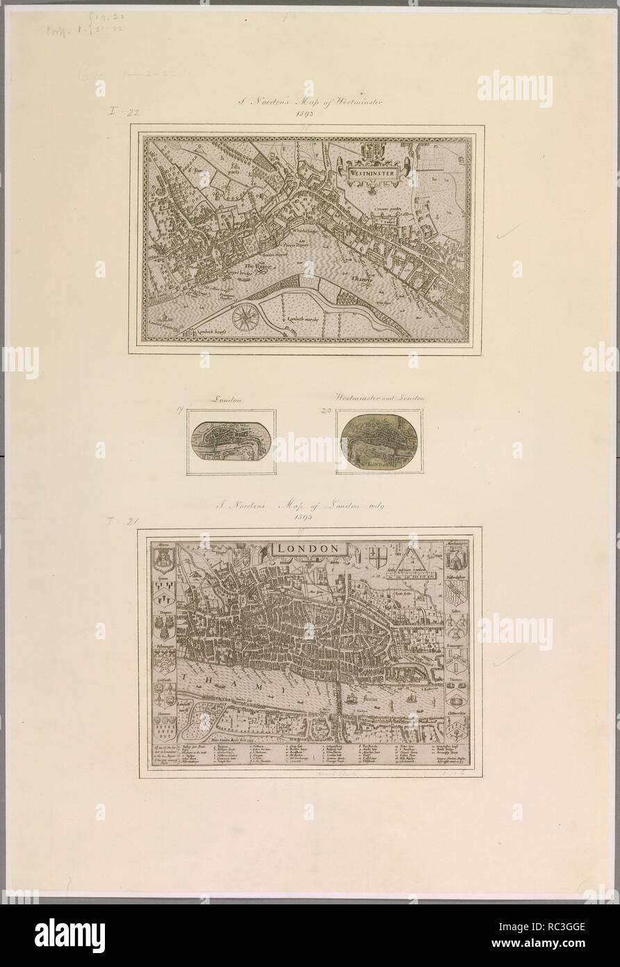 Westminster and London. Westminster. [By John Norden]. London, 1593 ...