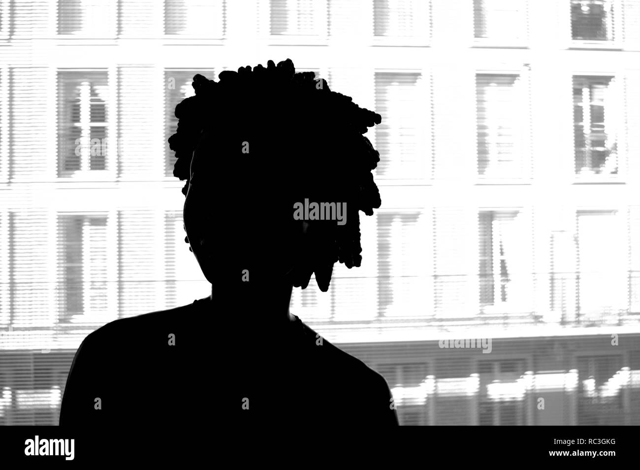 Silhouette of a statue Stock Photo - Alamy