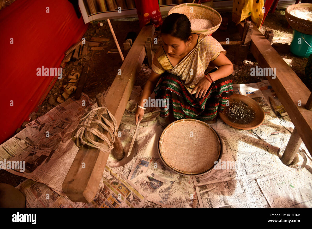 Guwahati, Assam, India. 13th January 2019. Assamese people are ...