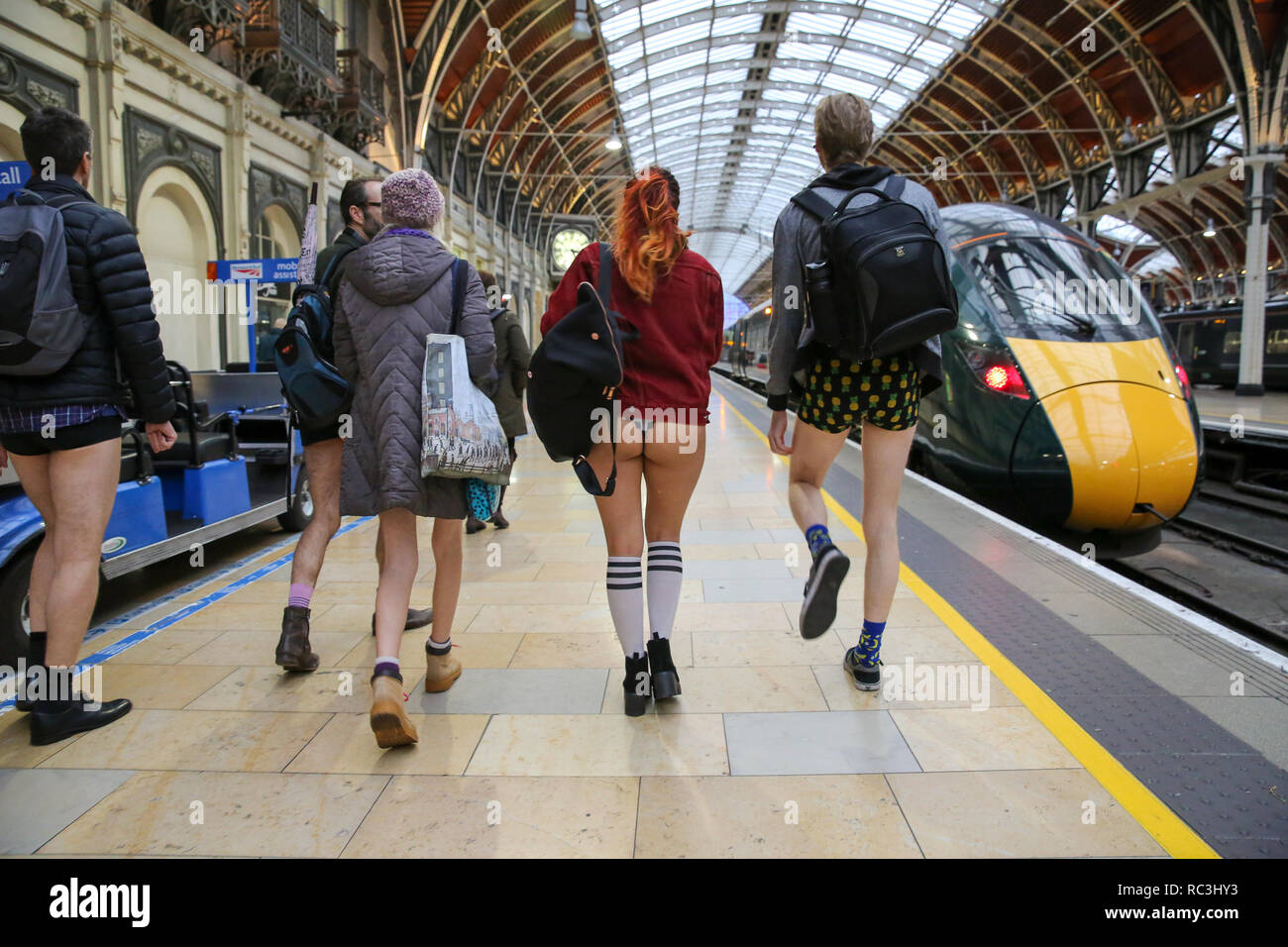 London Underground. London, UK 13 Jan 2019 - Participants take part in ...